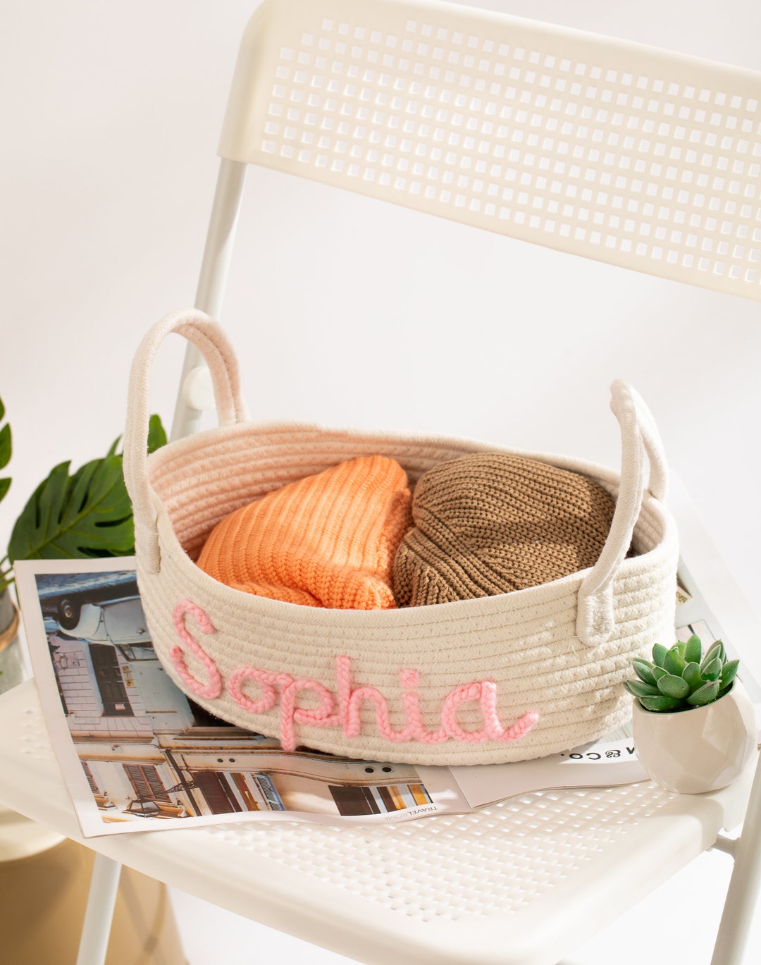 Name Basket, Handmade Basket, Personalized Handmade Basket, Baby Gift ...