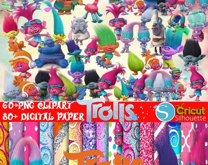 Trolls PNG Bundle, Trolls Clip Art, Trolls PNG Digital Papers, Trolls ...