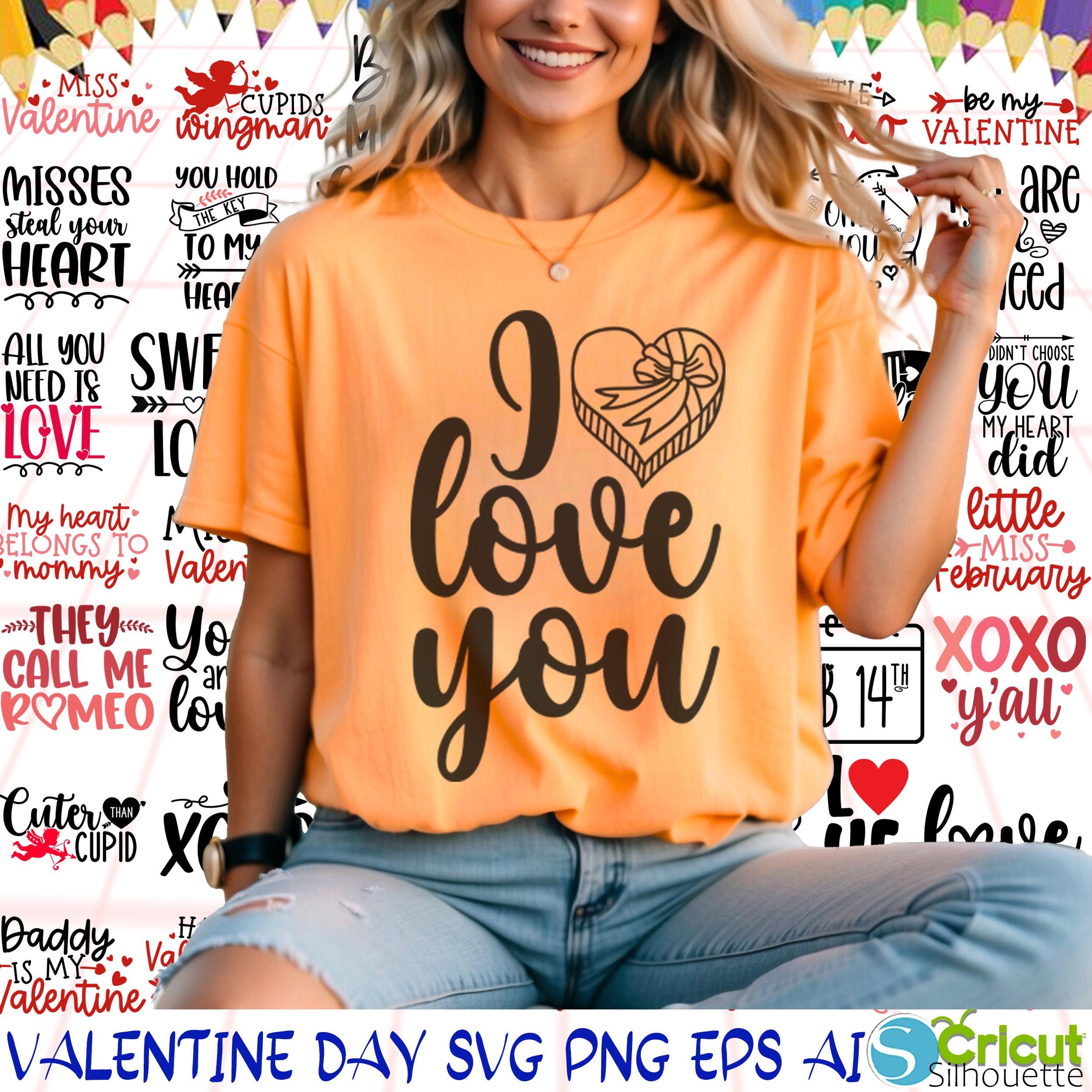 Valentines Day Sayings Clipart, Heart Quote PNG SVG EPS, Instant ...
