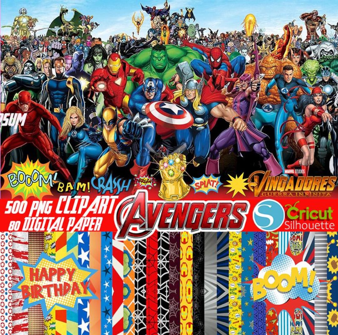 Superhero SVG PNG Bundle, Marvel Clipart Set, Avengers SVG for Cricut ...