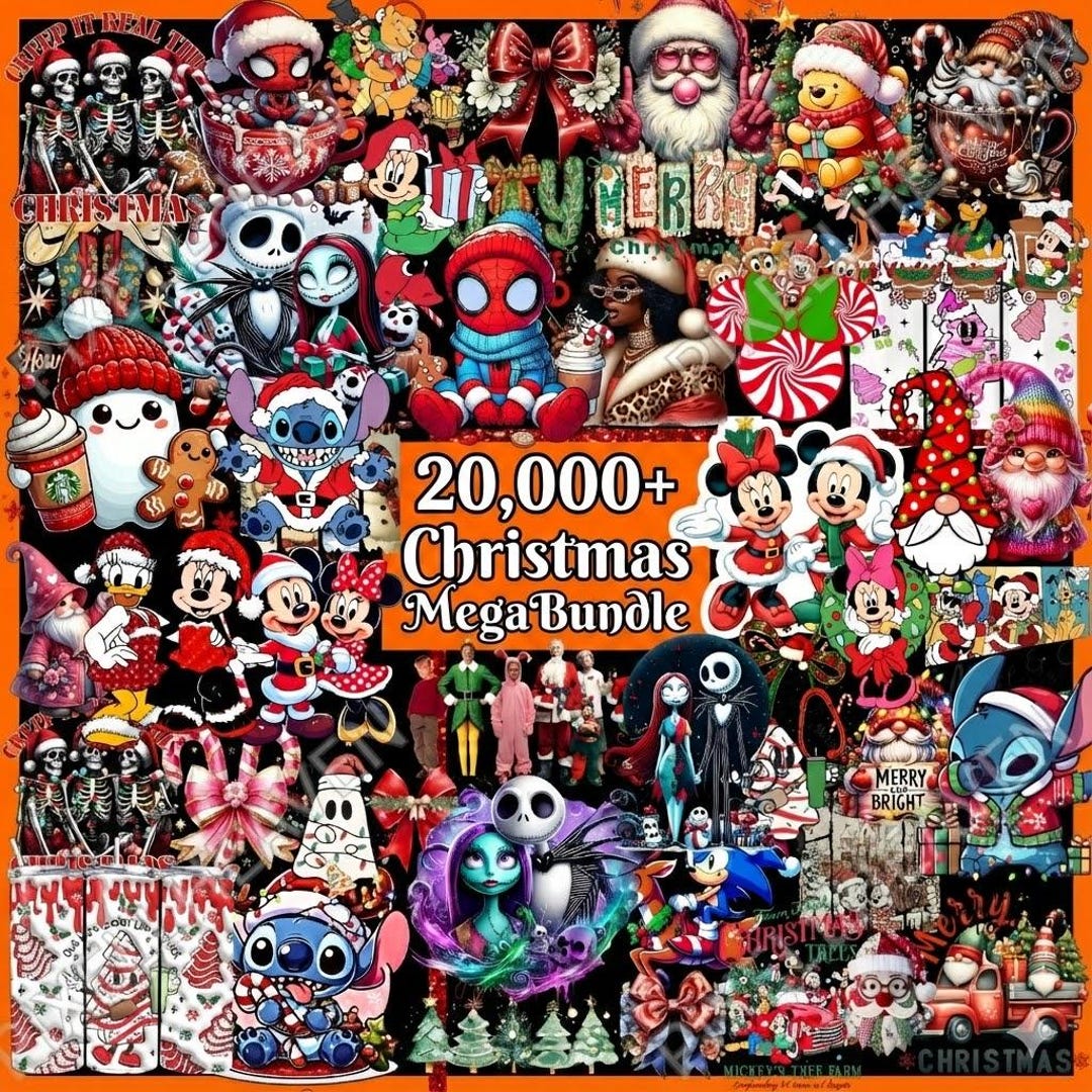 Mega+ Christmas PNG SVG Bundle, Mega Holiday Clipart Pack, Merry ...