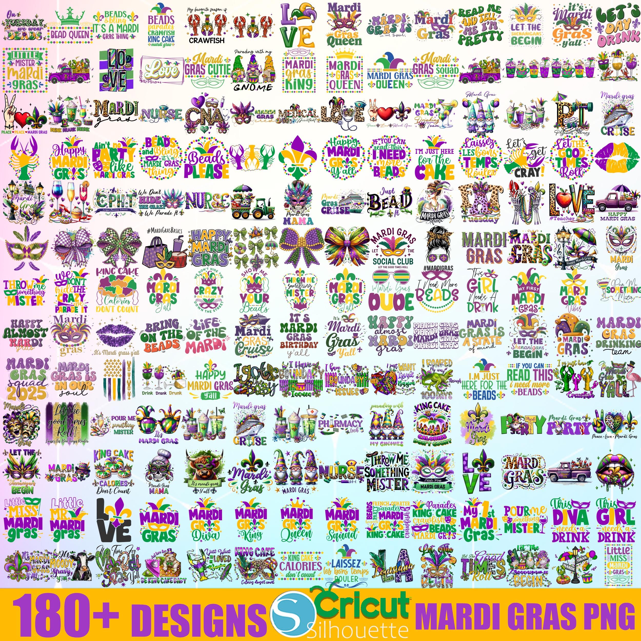 Mardi Gras SVG PNG Bundle, Carnival Party Clipart, Masquerade, Fat ...