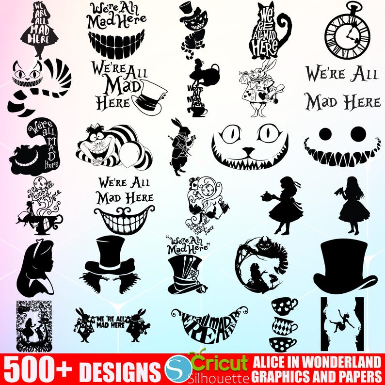 Alice in Wonderland Digital Paper Graphics, Alice Journal Paper, Dark ...