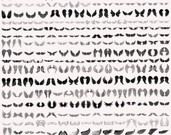 260+ Angel Wings Svg Pack, Wing Shape, Wing Outline, Wing Monument, Svg ...