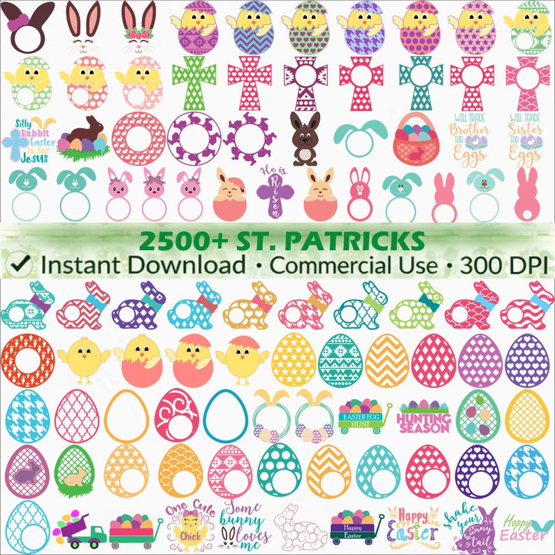 St Patrick's Day PNG SVG Bundle, 2500+ Shamrock Irish Lucky Designs ...