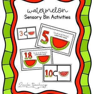 Watermelon Sensory Bin Activities Download (summer Counting & Number ...