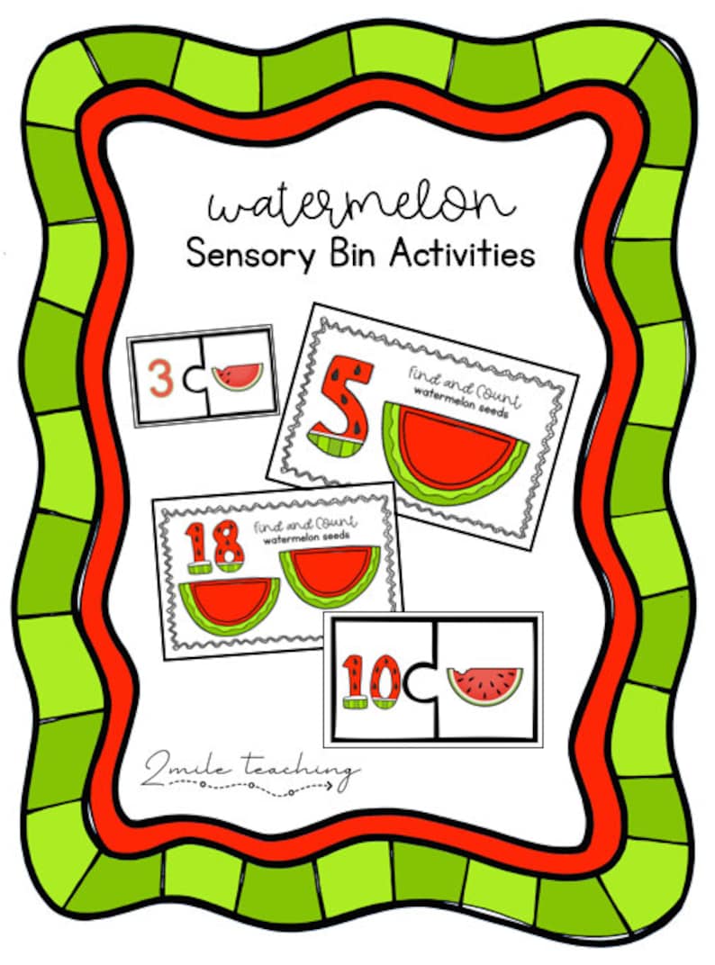 Watermelon Sensory Bin Activities Download (summer Counting & Number ...