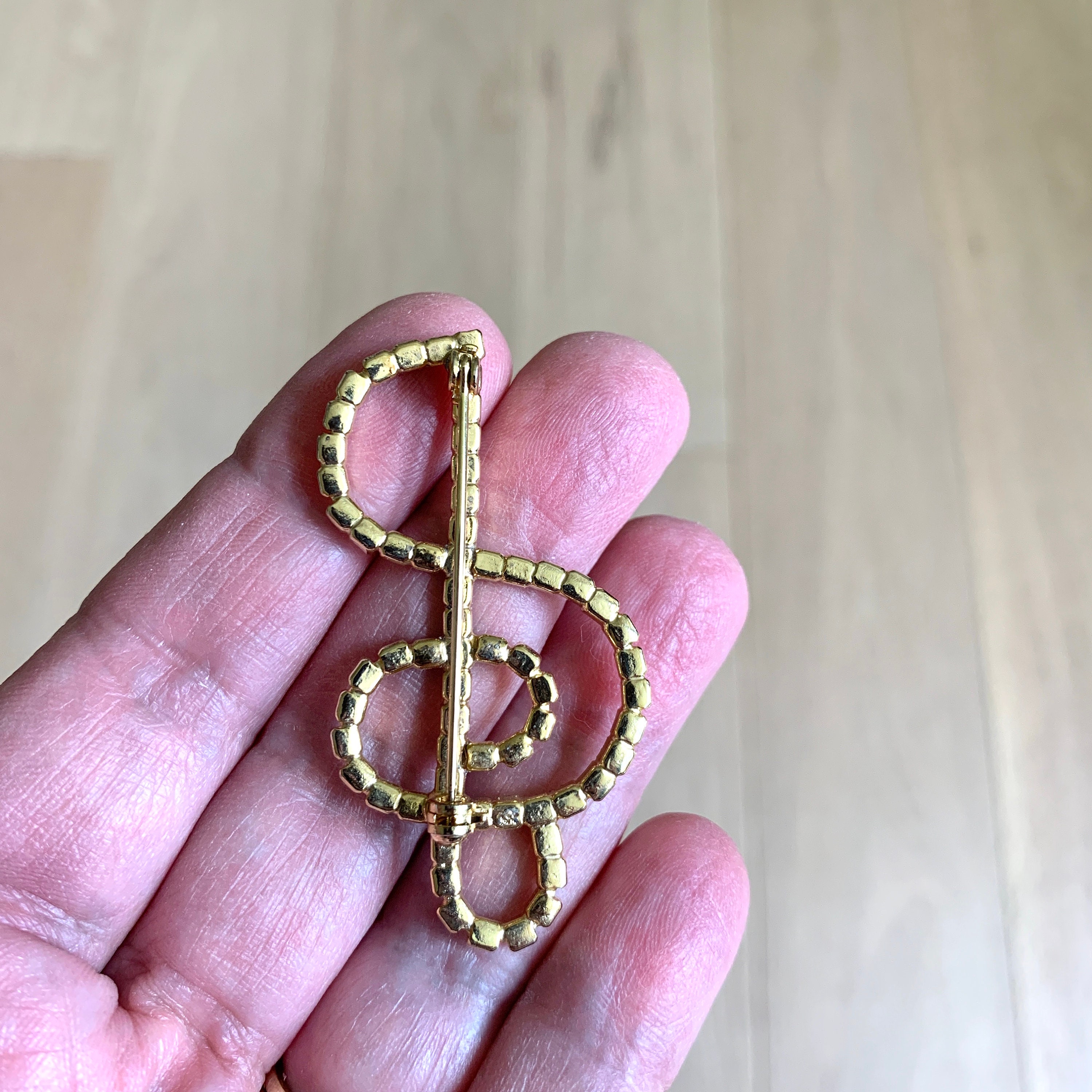 Vintage Rhinestone Treble Clef Music Brooch Gift for Music - Etsy