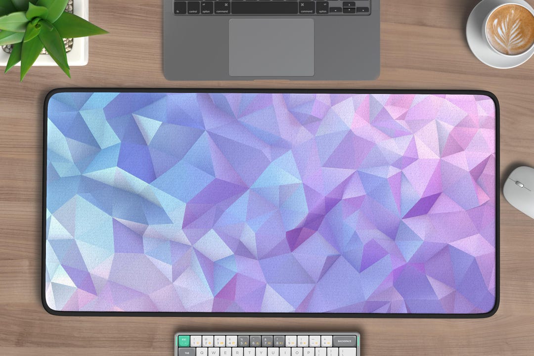 Pastel Polygon Desk Mat: Large Abstract Mousepad - Etsy