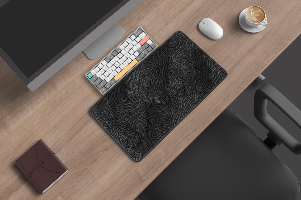 Topographic Map Desk Mat: Large Stylish Mousepad - Etsy