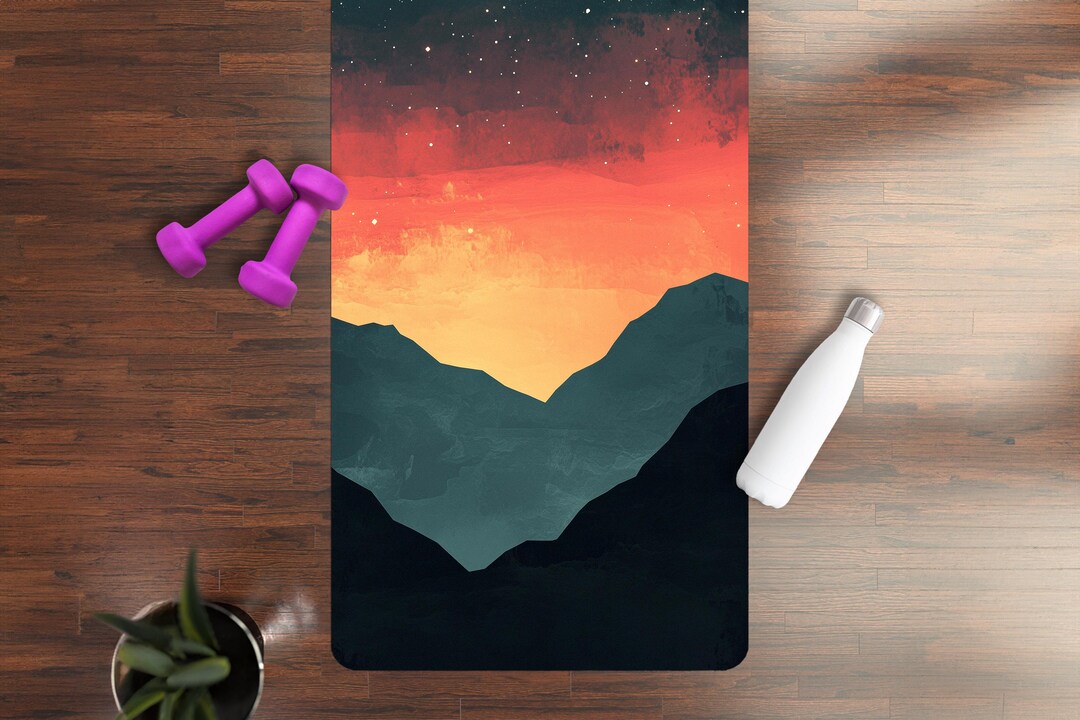 Starry Night Yoga Mat: Minimalist Cosmic Design - Etsy