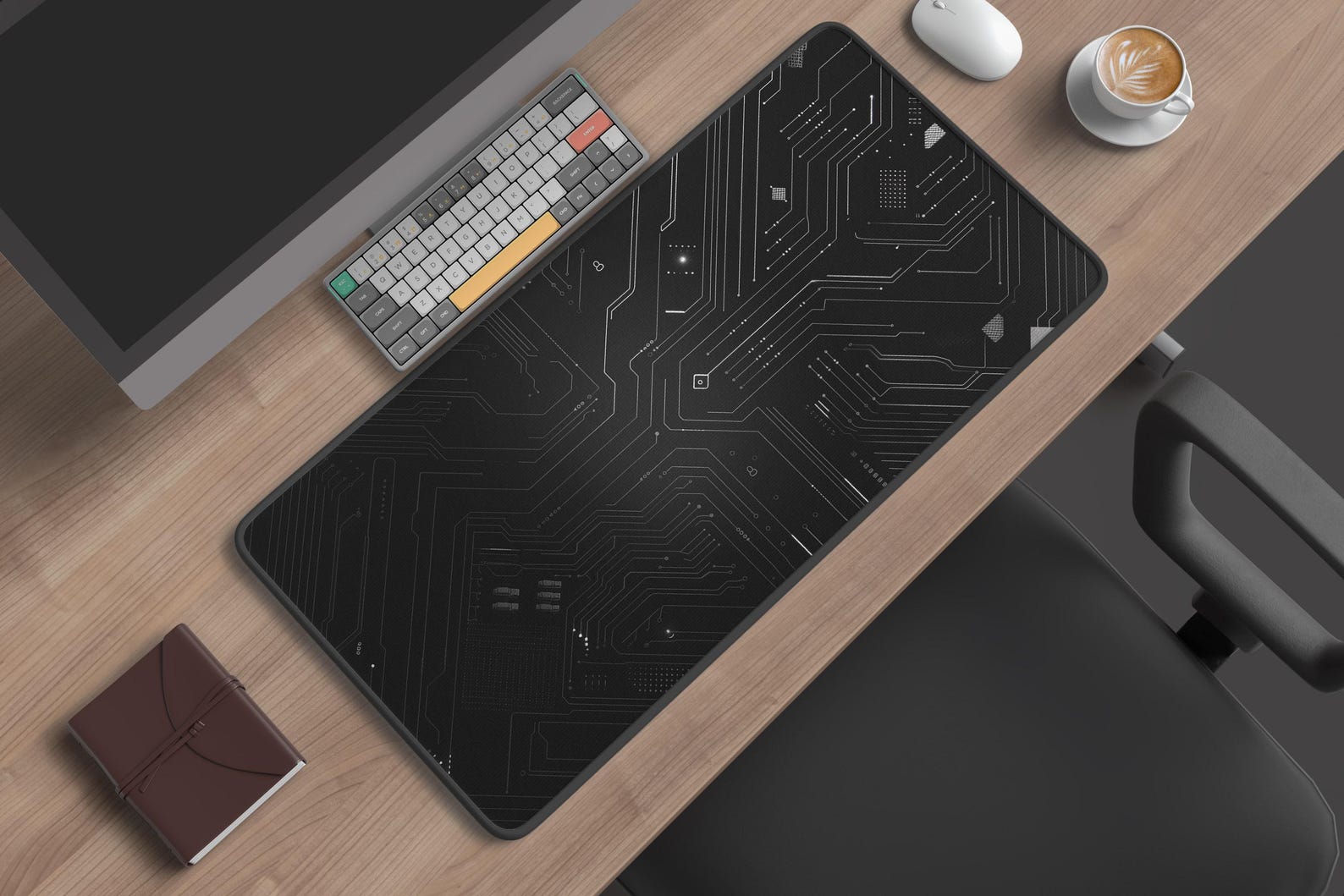 Black PCB Desk Mat - Stylish Large Mousepad, Best Gift for Engineers ...