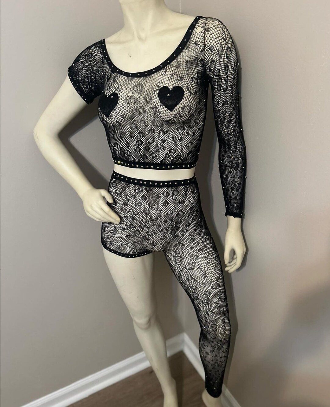 Cheetah Fish Net 2 Piece Dance Set - Etsy