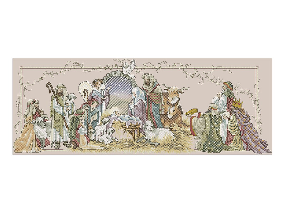 Nativity Scene 74*34 Cm - Cross Stitch Kit, Digital Pattern, Cross ...