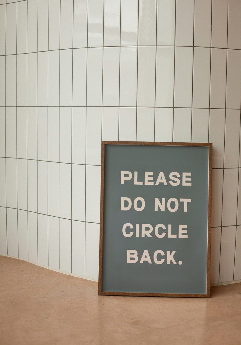 Digital Download Please Do Not Circle Back Cheeky Wall Art Funny Print ...