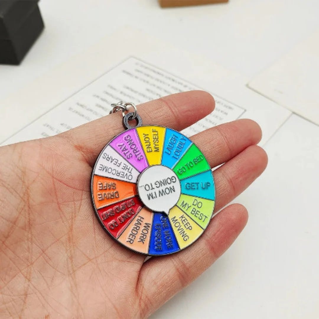 Decision-making Keychain 'now I'm Going To' Activity Spinner Fun Enamel ...
