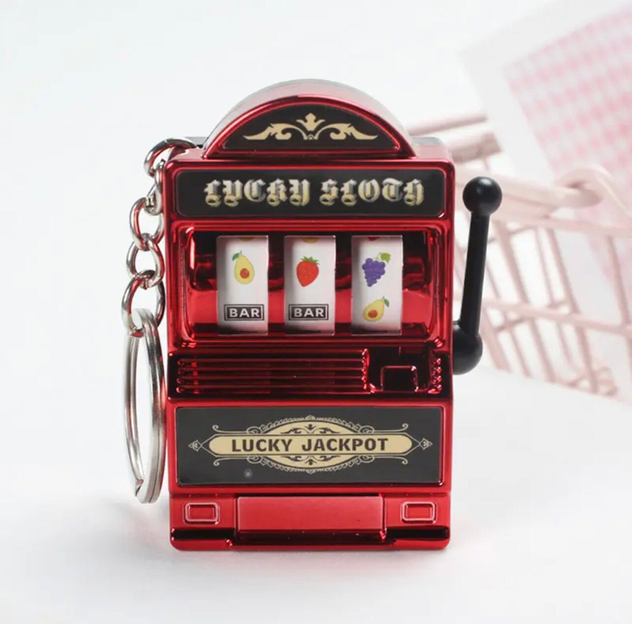 Mini Casino Slot Machine Keychain Lucky Jackpot Functional Key Ring ...