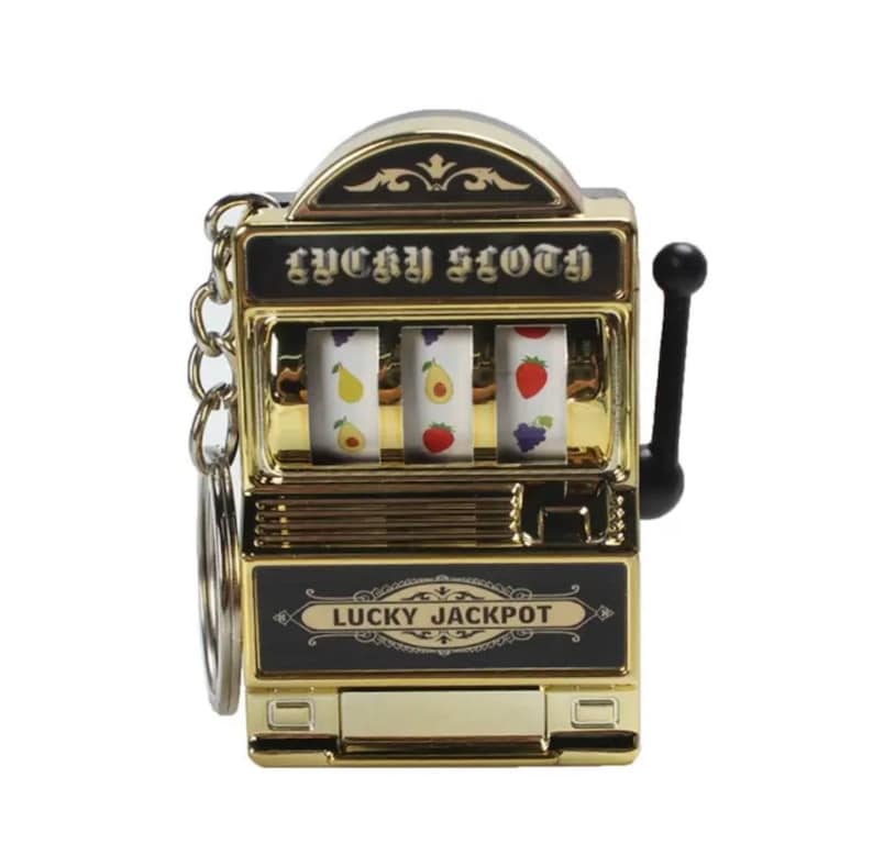 Mini Casino Slot Machine Keychain Lucky Jackpot Functional Key Ring ...