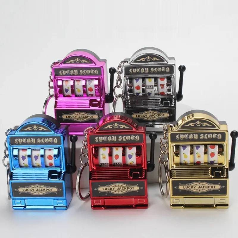 Mini Casino Slot Machine Keychain Lucky Jackpot Functional Key Ring ...