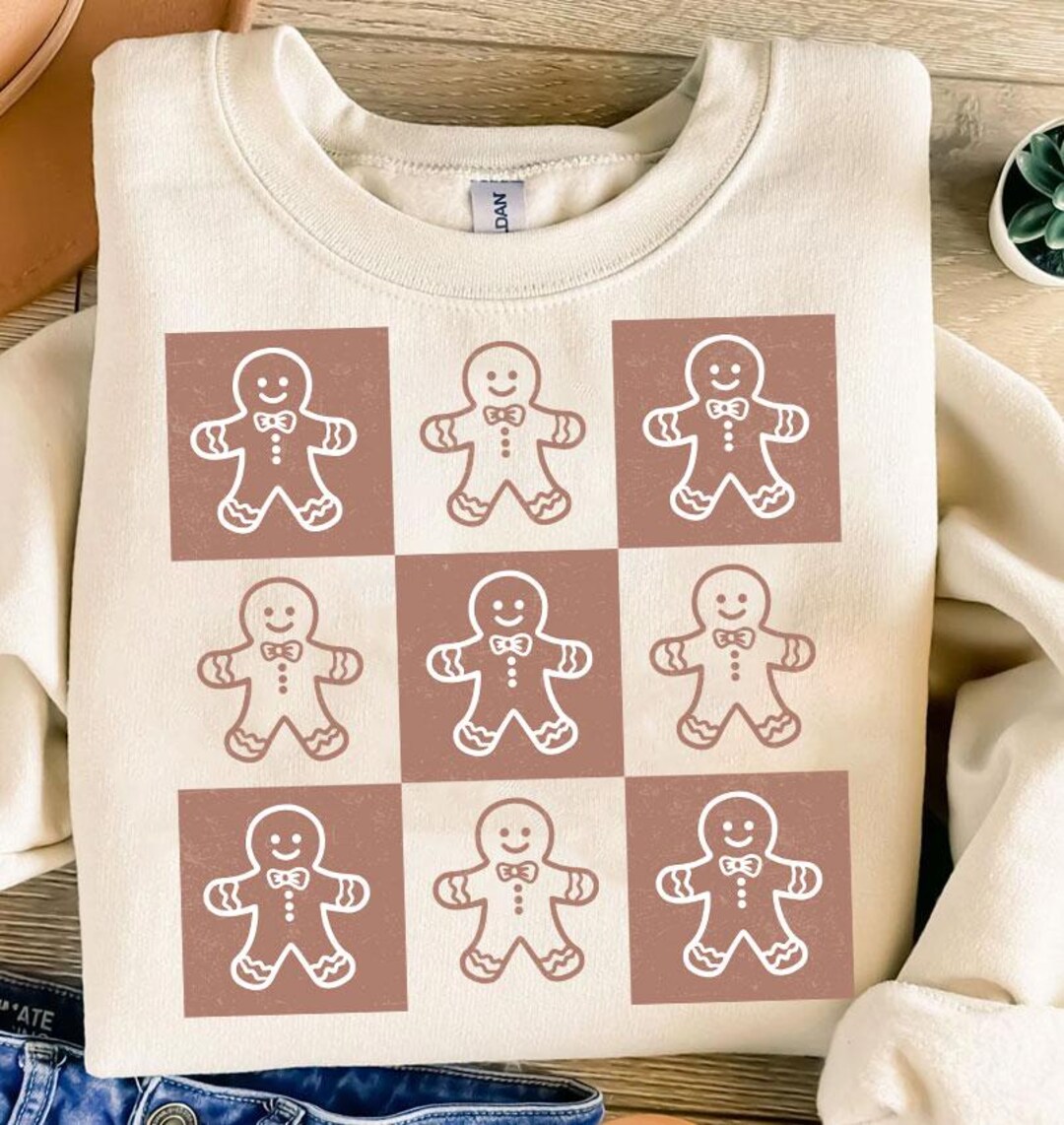 Retro Checkered Gingerbread PNG, Distressed Christmas PNG, Christmas ...