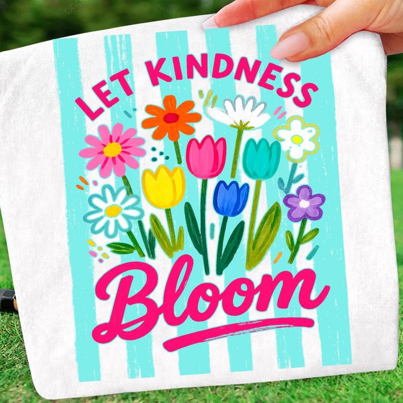 Striped Let Kindness Bloom Png, Boho Bright Floral Spring Season Png ...