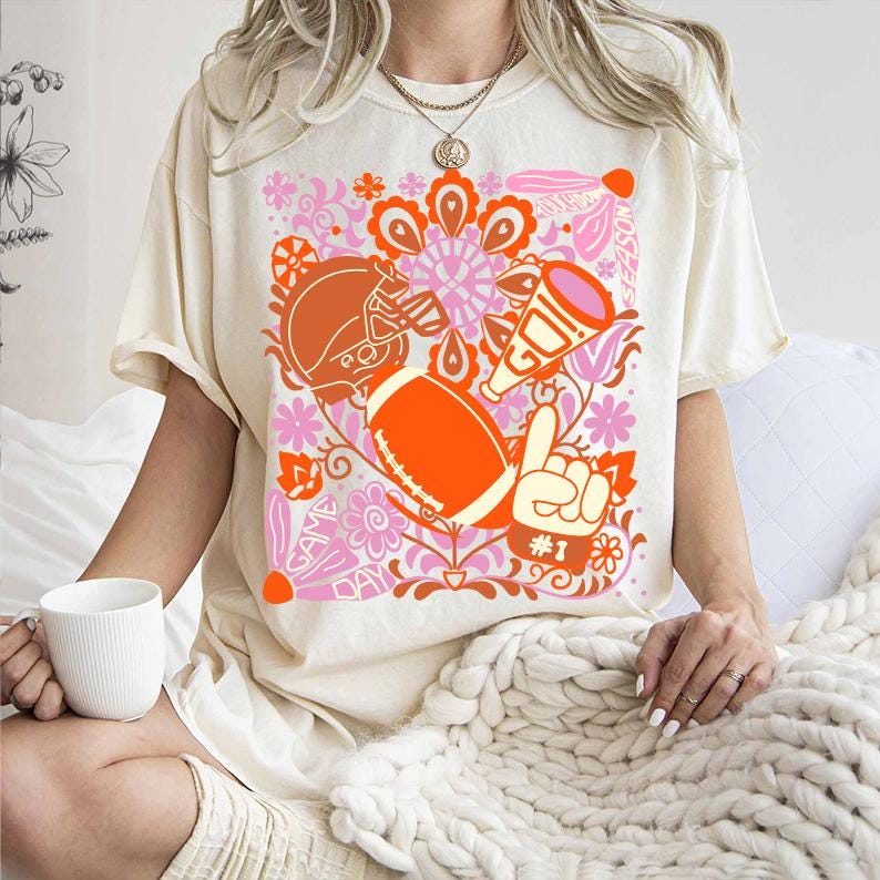 Touchdown Season Hand Draw Png, Retro Football Png, Football Mom Png ...