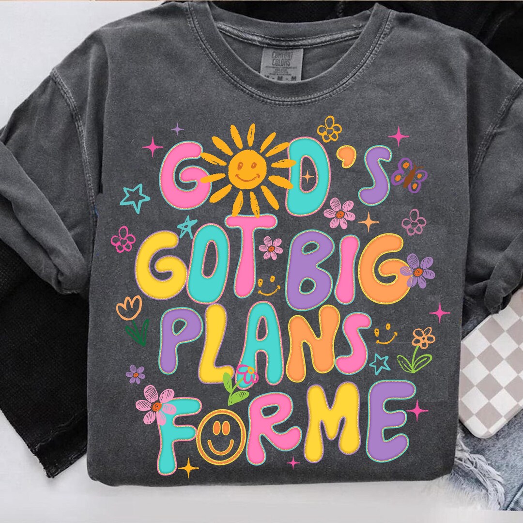 God's Big Plan for Me Smiley Png, Christian Bible Verse Kids Design PNG ...