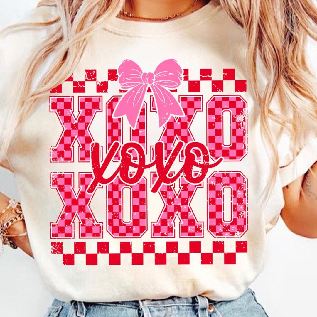Checkered Xoxo Png, Pink Xoxo Design, Trendy Valentine Design ...
