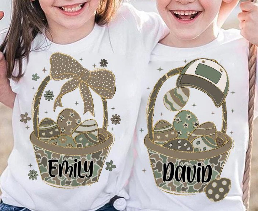 Personalized Easter Basket Boy/girl Camo PNG, Boy Bunny Backwards Cap ...