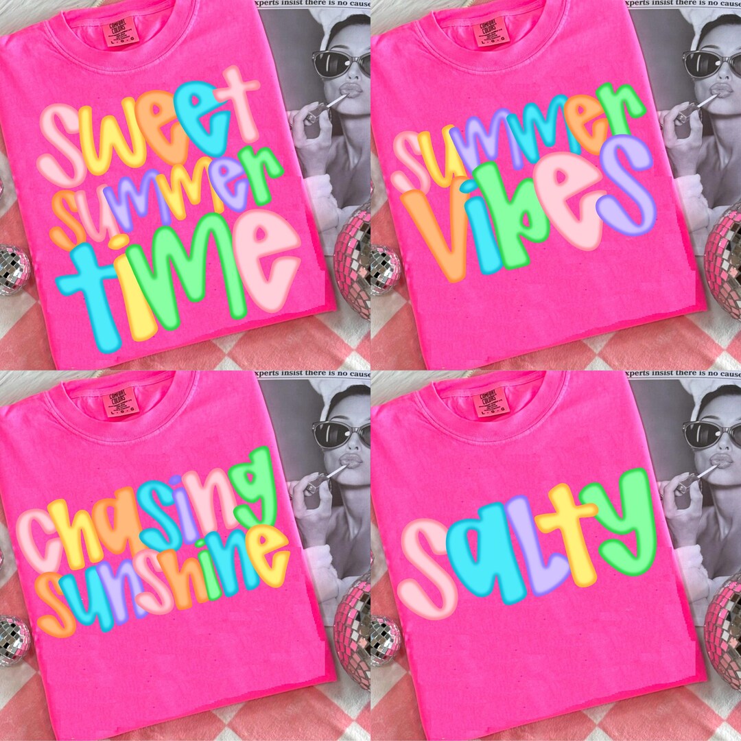 Preppy Sunshine Png, Beach Life Bundle PNG, Sweet Summer Time PNG, Neon ...