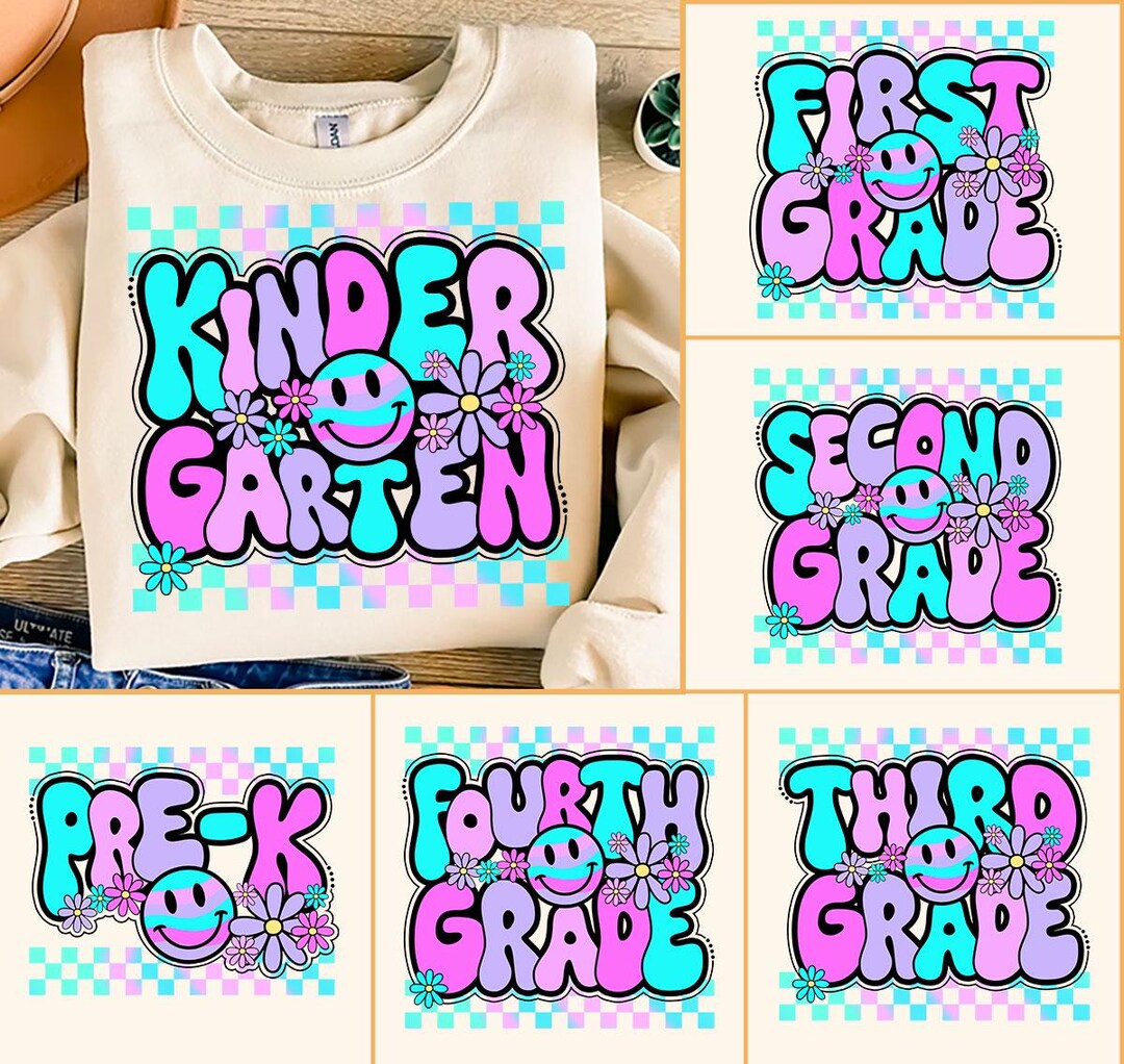 Retro Back to School Bundle, Kindergarten, First Day of School, School ...