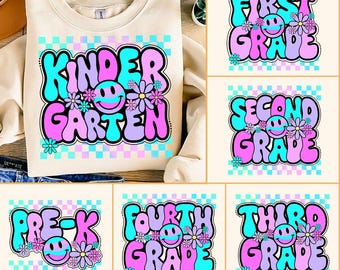 Retro Back to School Bundle, Kindergarten, First Day of School, School ...