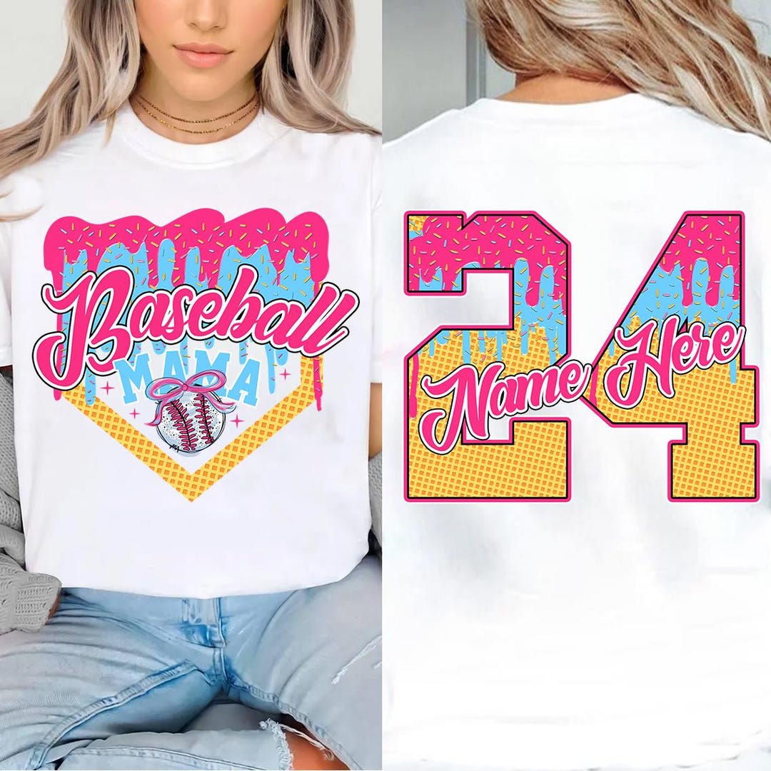 Custom Baseball Number Drip Bundle Png, Baseball Mama Drip Png ...