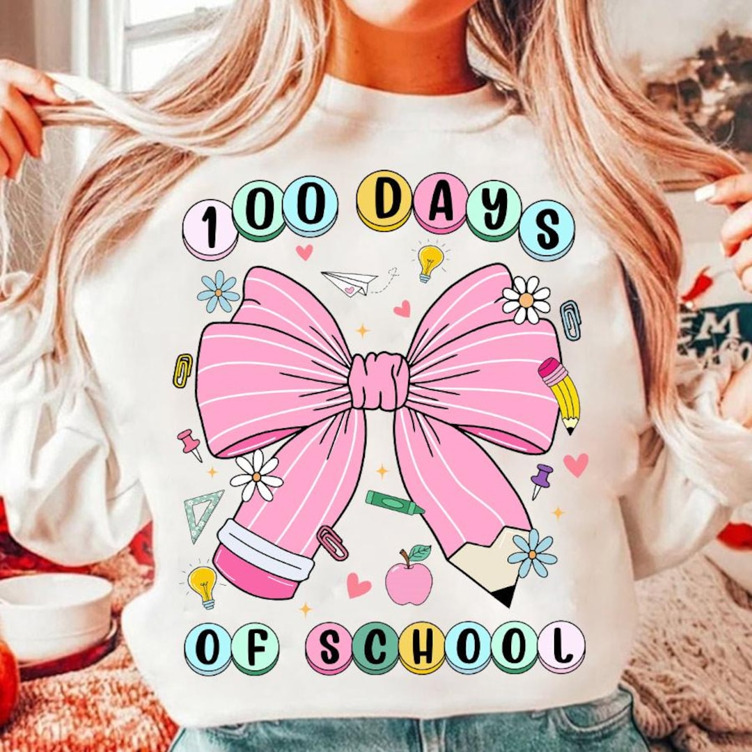 100 Days of School Coquette PNG, Teacher 100 Days Bracelet Png ...