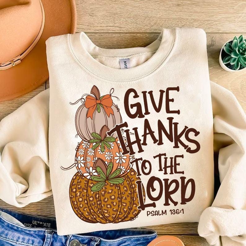 Give Thanks to the Lord Png, Fall Pumpkin PNG, Thanksgiving Coquette ...