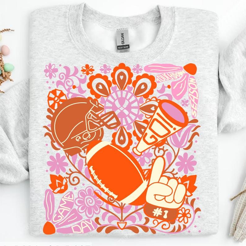 Touchdown Season Hand Draw Png, Retro Football Png, Football Mom Png ...