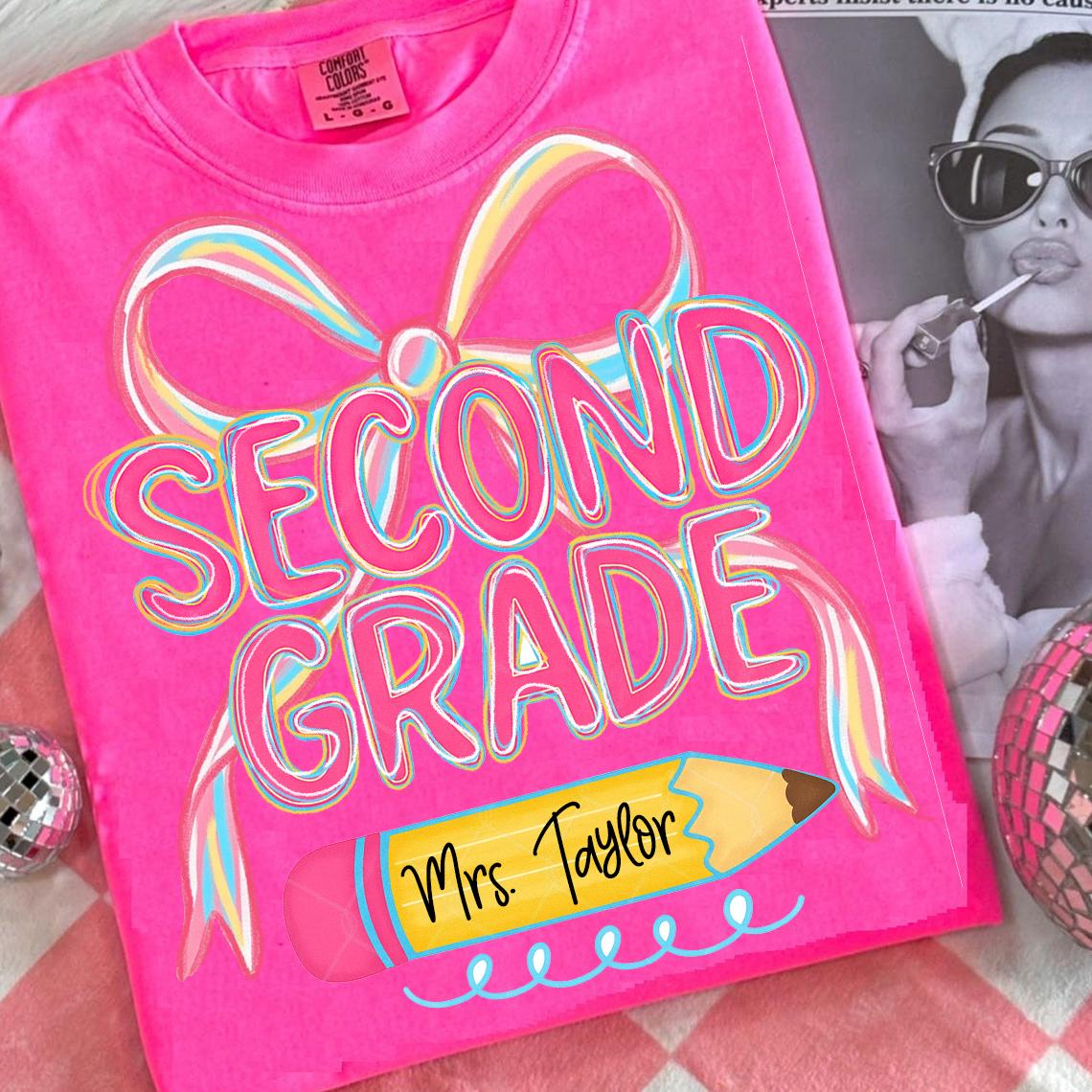 Preppy Back to School PNG Bundle, Coquette Pink Bow First Day of School ...