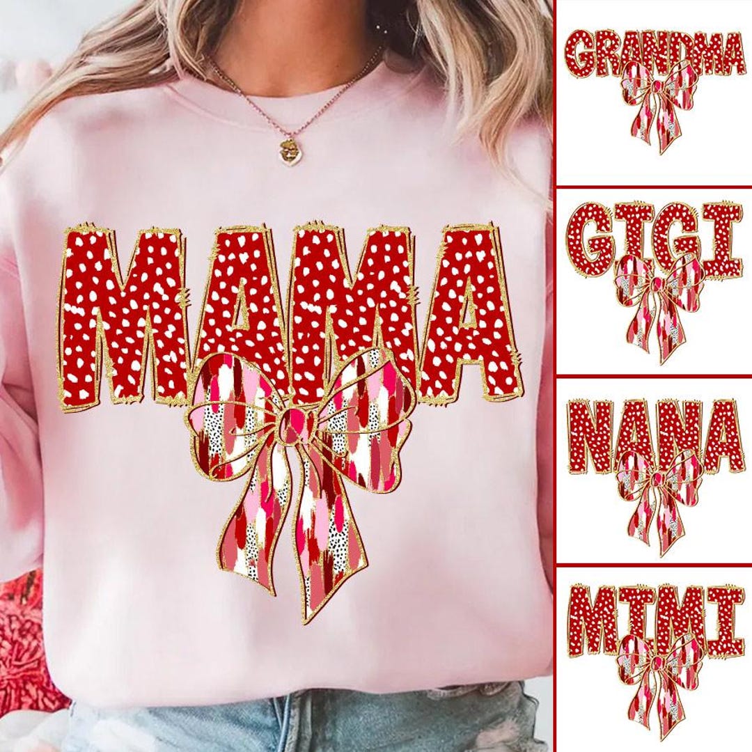 Coquette Mama Gold Glitter Png, Coquette Valentines Bow Png, Colorful ...