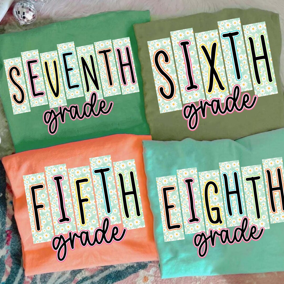 Preppy Back to School Ditsy Floral Bundle PNG, Teacher First Day of ...