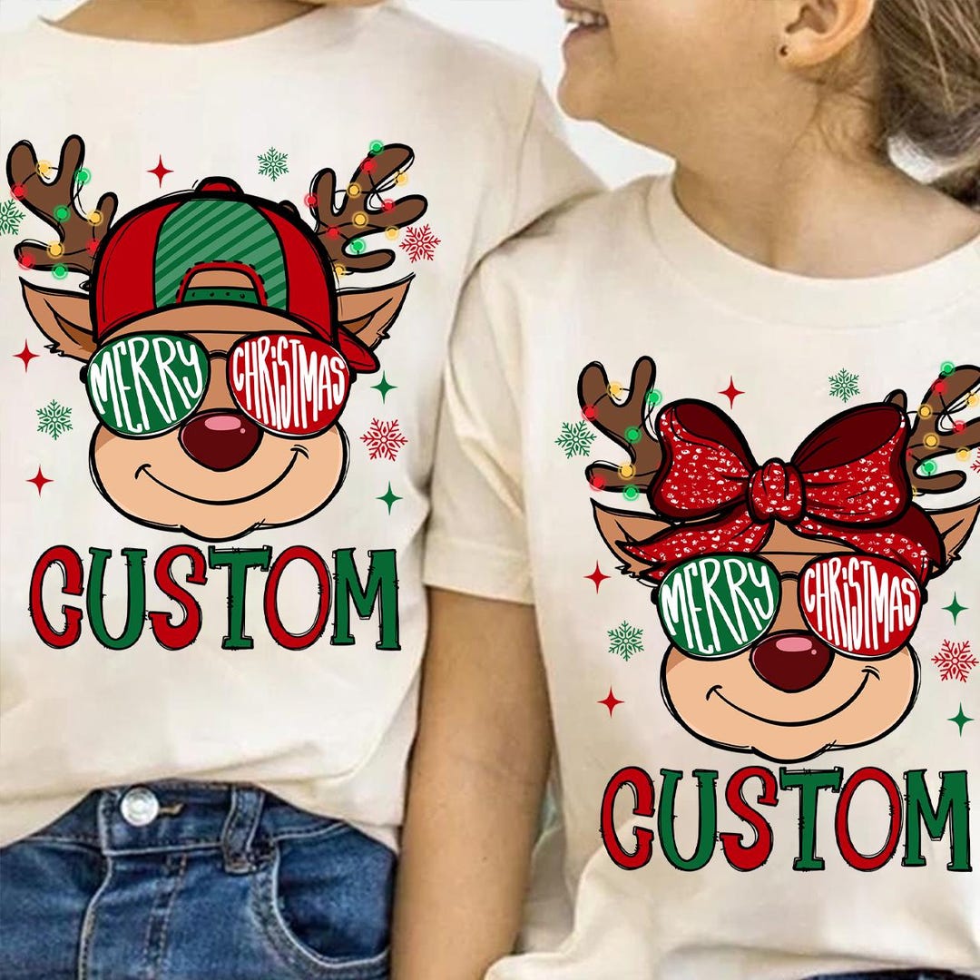 Custom Boy Girl Reindeer Hat Ball Cap Christmas Png, Kids Christmas ...