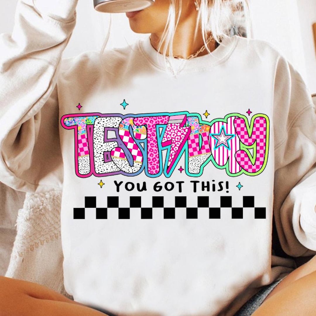 Preppy Pink Test Day You Got This Checkered Png, Leopard, Lighting Bolt ...