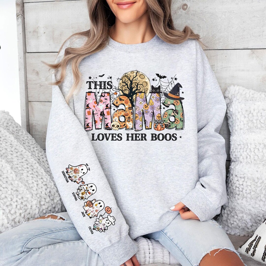 This Mama Loves Her Boos Png, Spooky Mama Png, Spooky Season Png, Halloween Mama Png, Cute Ghost ...