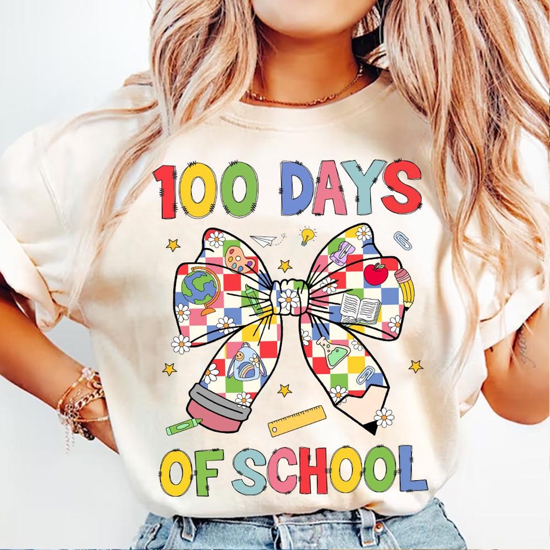 100 Days of School Coquette PNG, Teacher 100 Days Bracelet Png ...