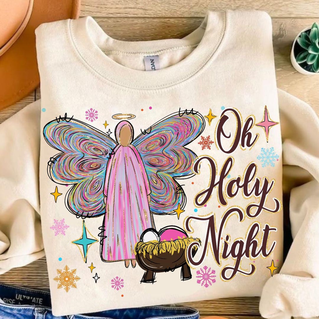Oh Holy Night Png, Glory to God PNG, Angel God Png, Jesus Christmas ...