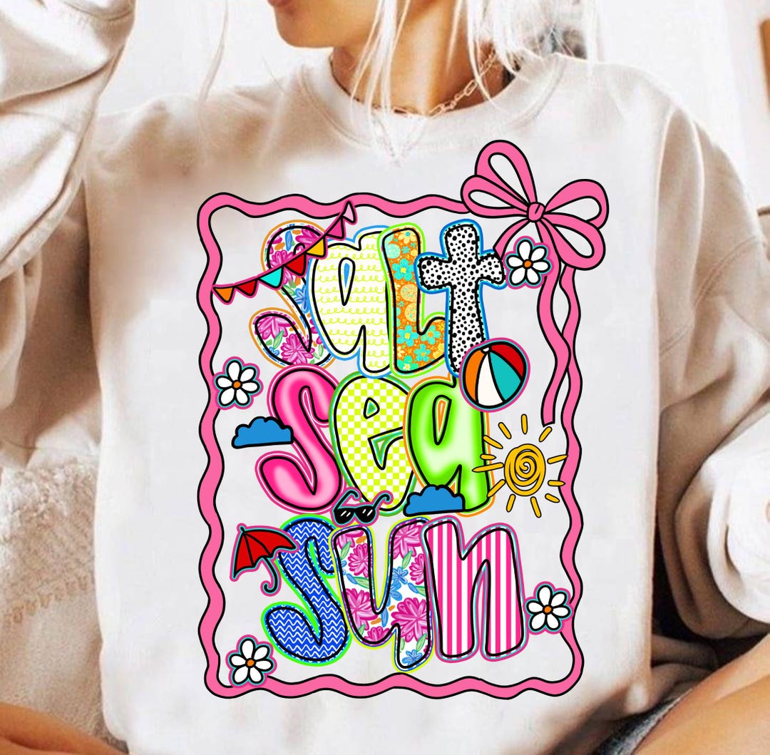 Preppy Summer Salt Sea Sun Png, Retro Summer Vibes Png, Pink Summer Png ...