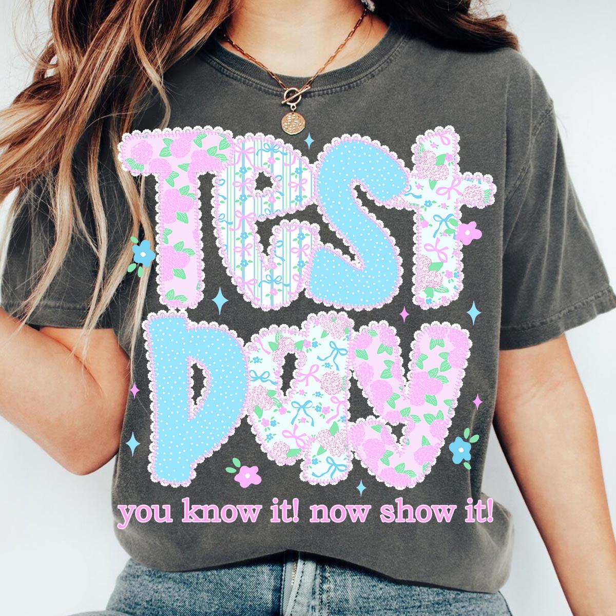 Preppy Test Day Floral Coquette Bow PNG, You Know It Now Show It PNG ...