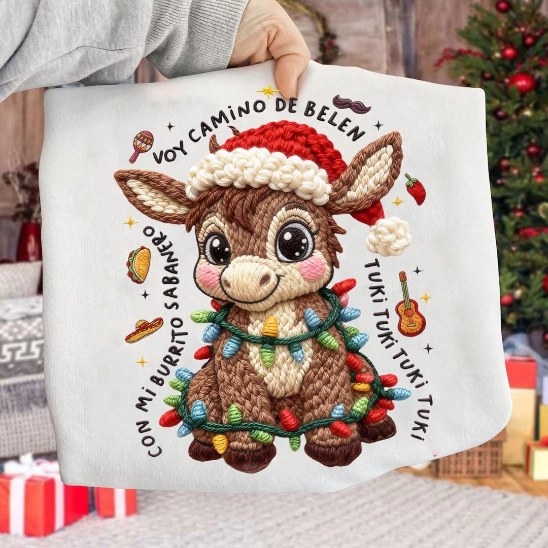 Mi Burrito Sabanero Mexican Latch Hook Yarn Crochet Png, Feliz Navidad ...