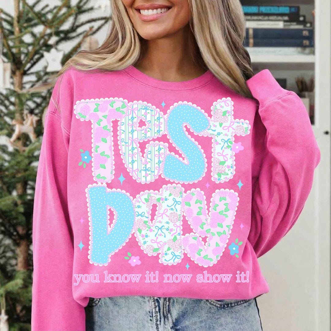 Preppy Test Day Floral Coquette Bow PNG, You Know It Now Show It PNG ...