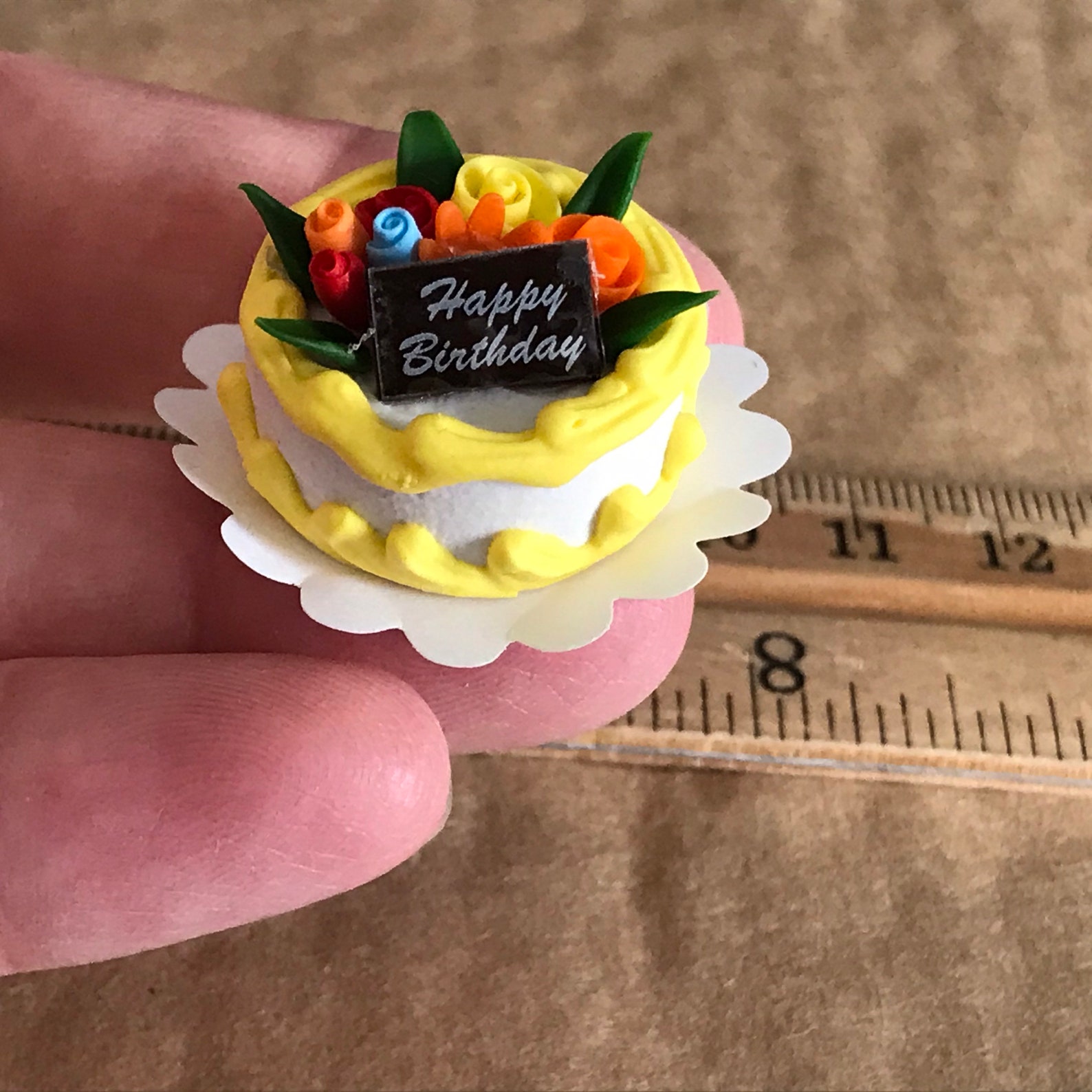 Dollhouse Miniature Birthday Cake Your Choice Color - Etsy