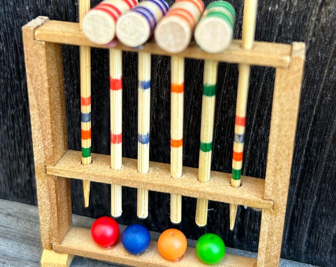 Dollhouse Miniature Croquet Set - Etsy